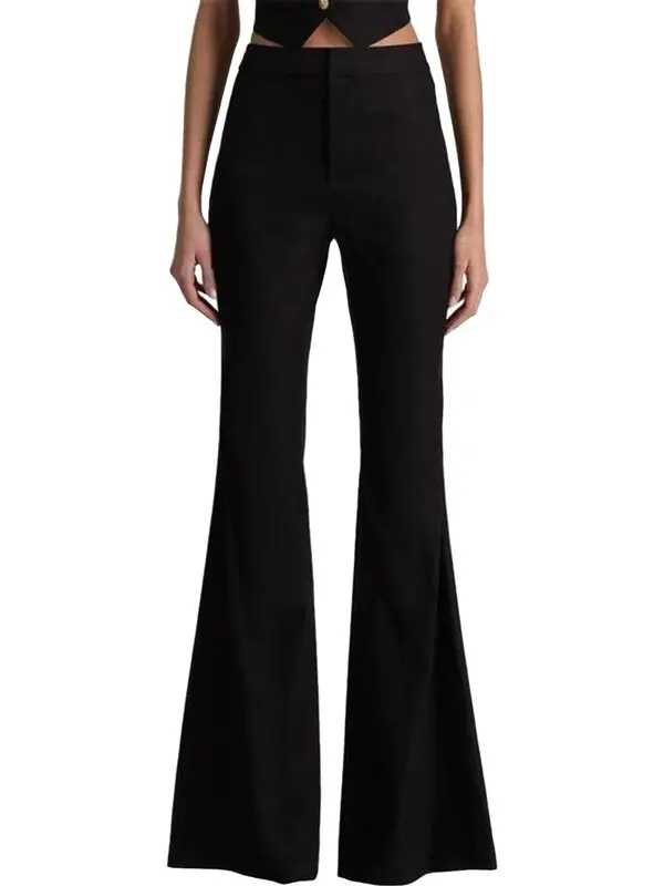 Alice + Olivia Linden Bootcut Linen-blend Pants - Black