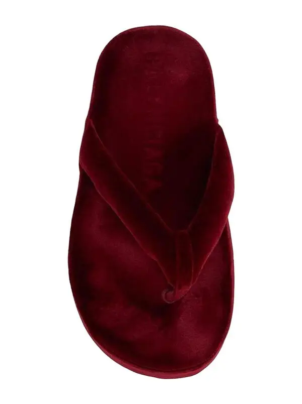 Balenciaga Jet Lag Stretch Velvet Platform Thong Sandals - Flame