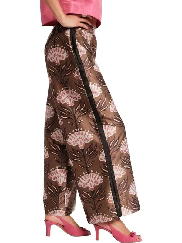FRANCES VALENTINE Floral Palazzo Pants - Olive/mult