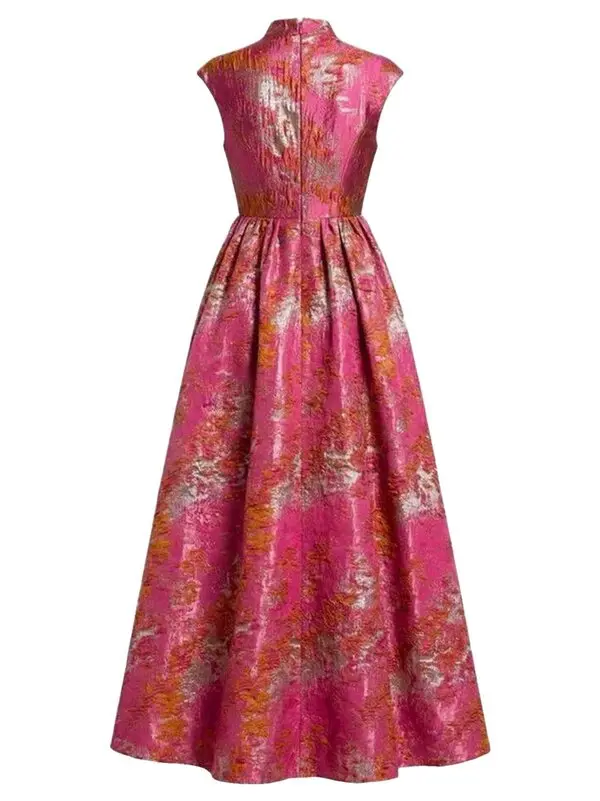 Mac Duggal Brocade Sleeveless Fit && Flare Gown - Raspberry