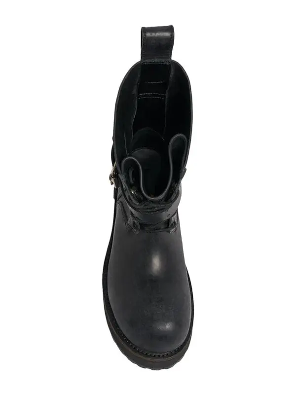 Balenciaga Apos;s Venom Leather Lace-up Booties - Black