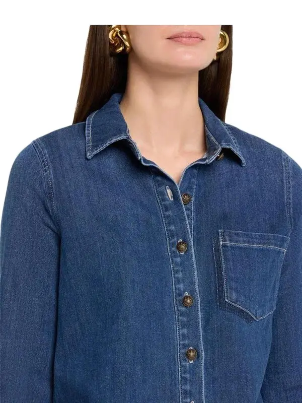 Kobi Halperin Olive Button-down Washed Denim Shirt - Medium Ind