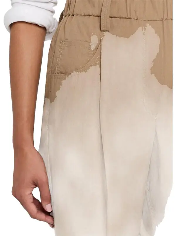 Brunello Cucinelli Tapered Lightweight Poplin Crop Pants - Dune