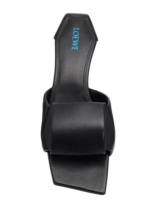 Loewe 45mm Origami Leather Slide Sandals - Black