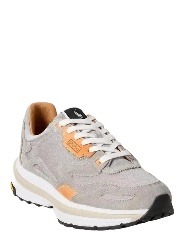 Polo Ralph Lauren Apos;s Modern Trainer 200 Suede-paneled Sneakers - Grey