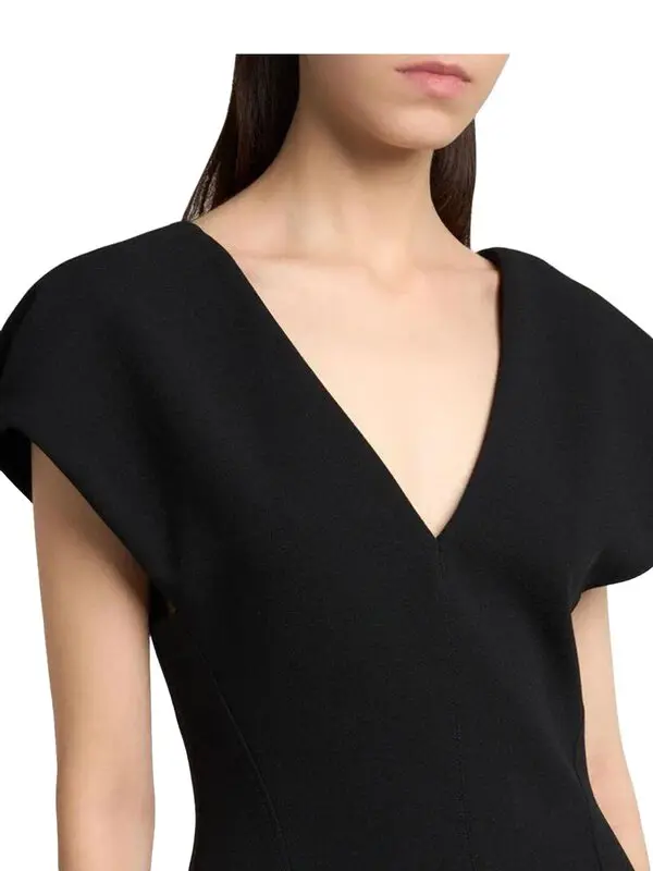 JIL SANDER Wool Sable Midi Dress - Black