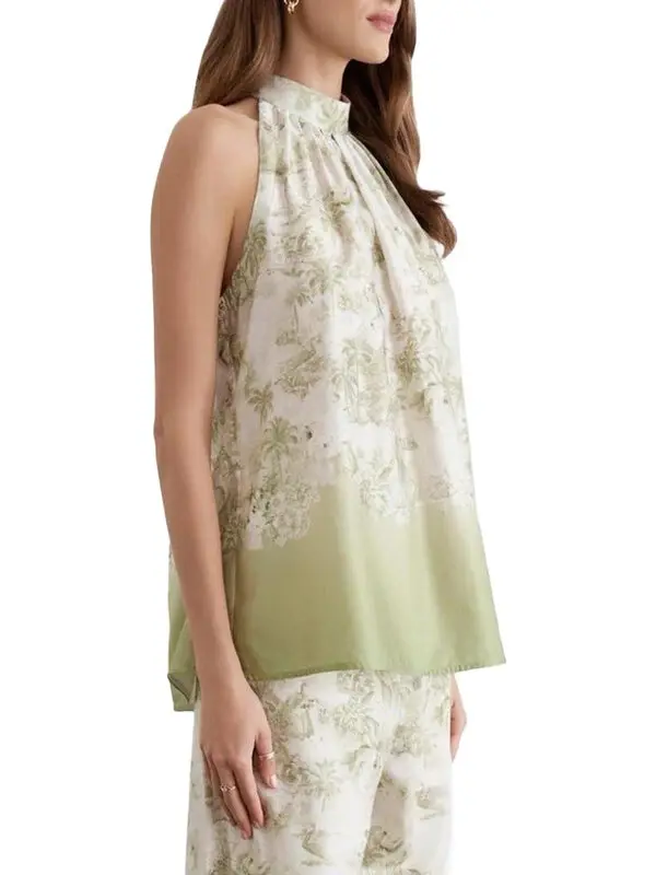AQUA BLU AUSTRALIA Alice Toile Halter Top - Green