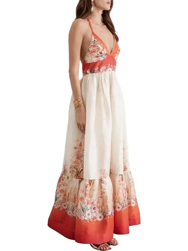 AQUA BLU AUSTRALIA Claudia Maxi Dress - Red