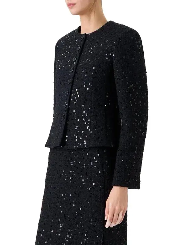 Akris Kelis Sequined Tweed Jacket - Black