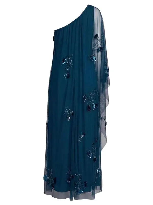 Mac Duggal Embellished Trapeze One-shoulder Gown - Twilight