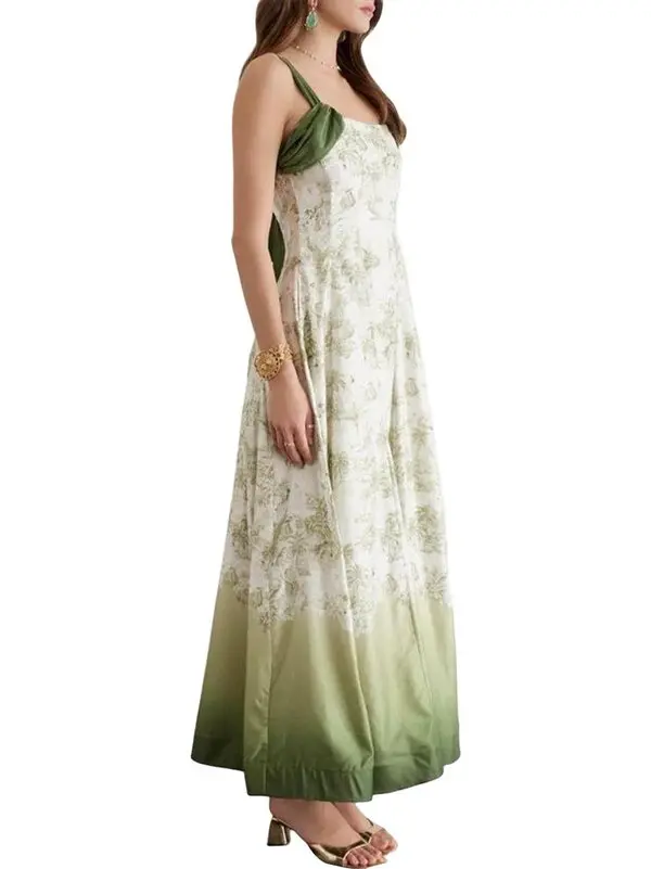AQUA BLU AUSTRALIA Delphine Toile Maxi Dress - Green