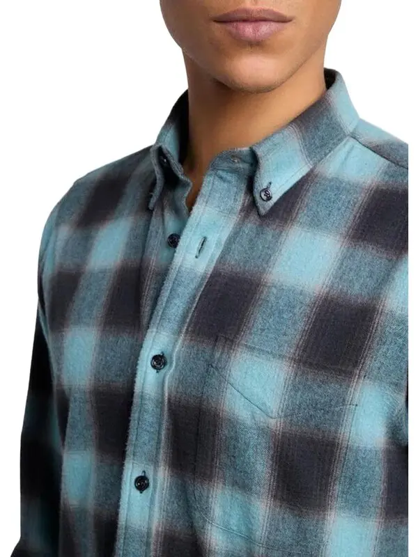 TOM FORD Apos;s Brushed Flannel Check Button-down Shirt - Grey Multi