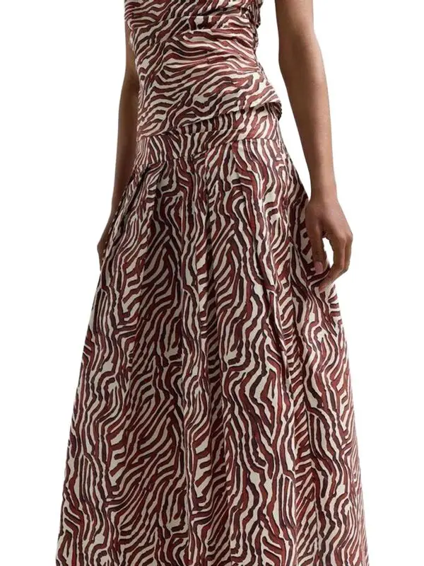 Proenza Schouler White Label Nessa Maxi Skirt In Poplin - Rust/cream