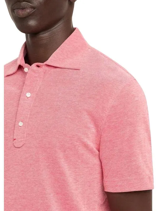 Isaia Apos;s Washed Cotton Piquet Polo Shirt - Medium Red