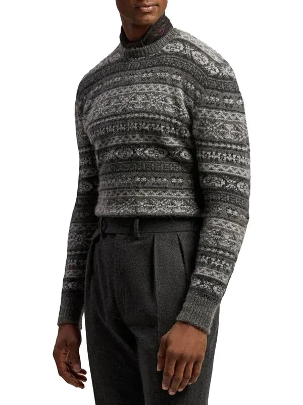 Ralph Lauren Purple Label Apos;s Fair Isle-style Cashmere-blend Sweater - Grey Multi