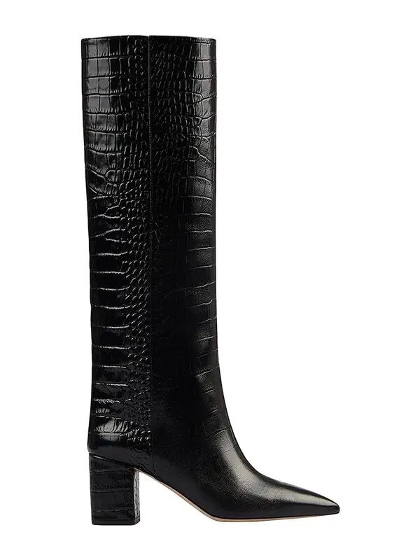 Paris Texas Anja Croco Block-heel Knee Boots - Xcococarb