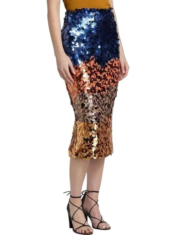 Ulla Johnson X Helen Frankenthaler Matilde Sequined Midi Skirt - Moontide