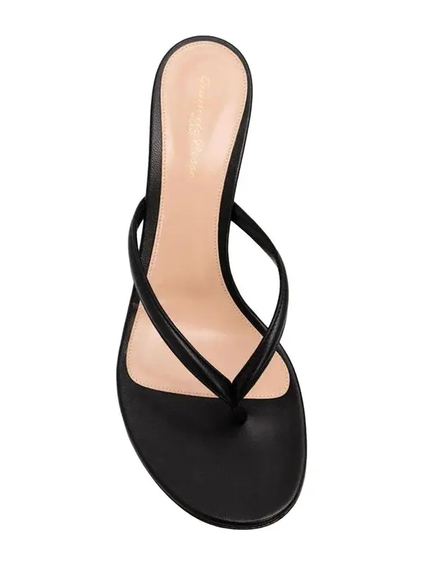 GIANVITO ROSSI 70mm Nappa Leather Thong Sandals - Black