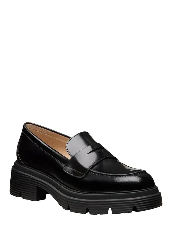 STUART WEITZMAN Hudson Lite Leather Loafers - Black
