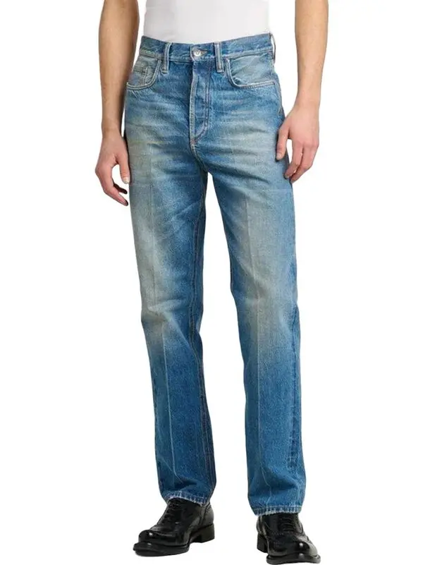 Versace Straight-leg Stone-washed Jeans - Medium Blu