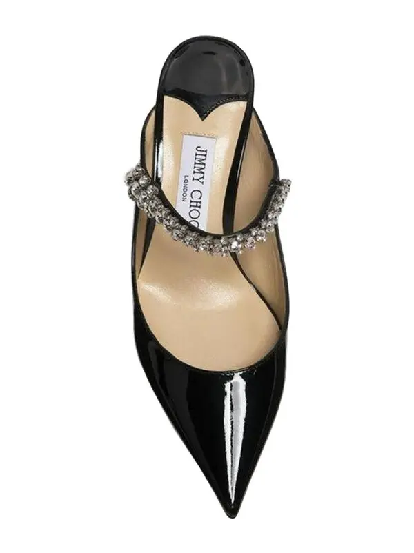 JIMMY CHOO 65mm Bing Embellished Patent Leather Pumps - Black