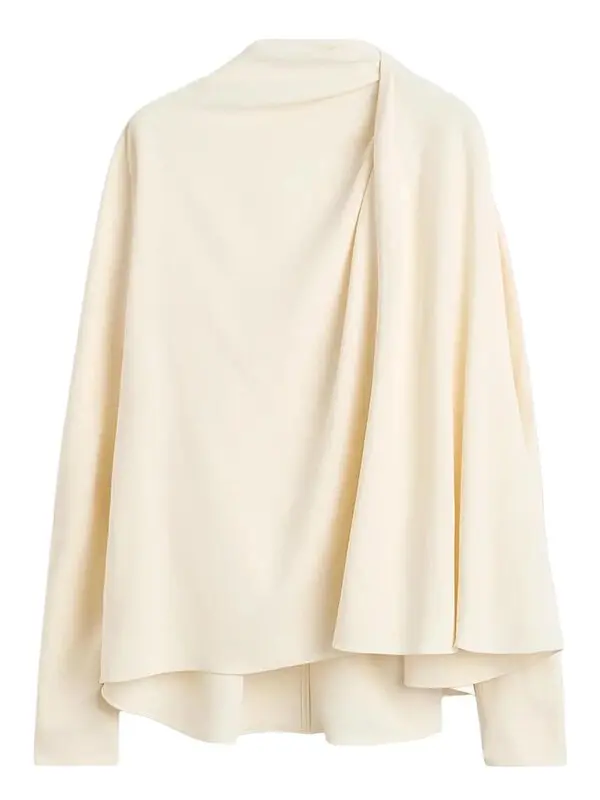 TOTEME Draped Cady Blouse - Ecru
