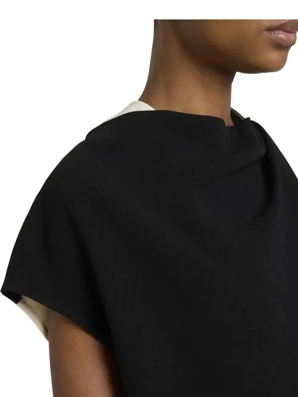 Proenza Schouler Elsa Draped Matte Crepe Top - Black Mult
