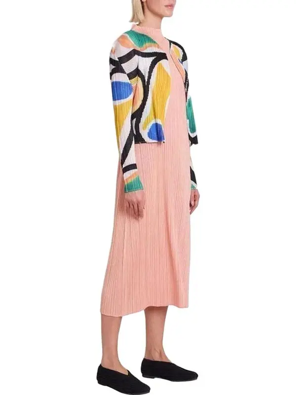Issey Miyake Roll Printed Plisse Open Cardigan - Multi