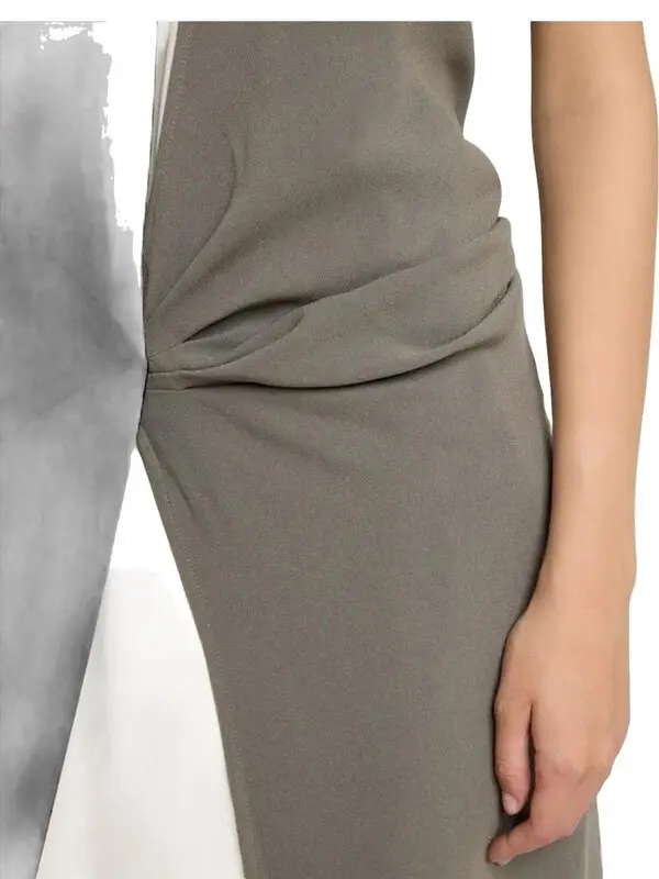 Proenza Schouler Elsa Draped Matte Crepe Dress - Black Mult
