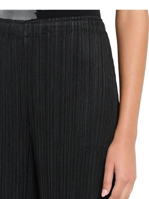 Issey Miyake Monthly Colors: July Pleated Wide-leg Crop Pants - Black