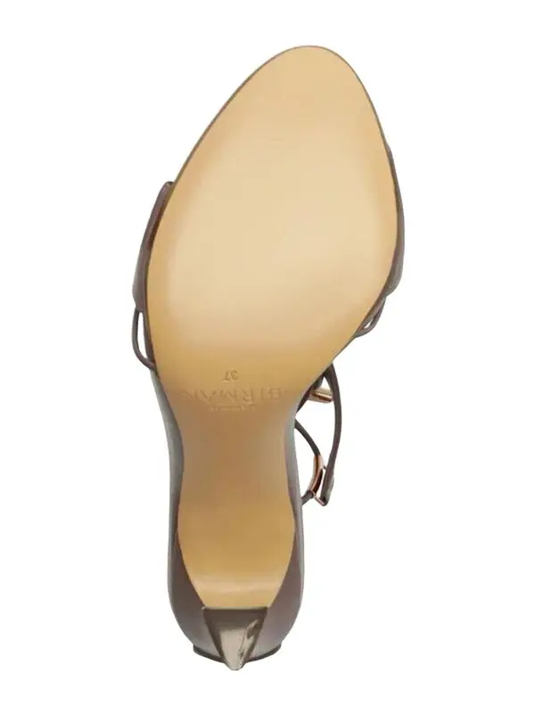 ALEXANDRE BIRMAN 100mm Mimi Leather Ankle-tie Sandals - Mouse