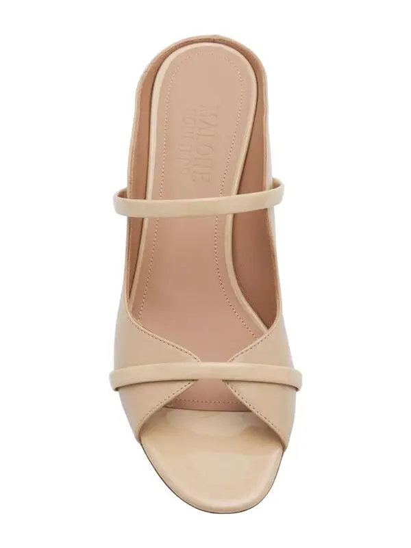 MALONE SOULIERS 45mm Norah Leather Mule Sandals - Buff/buff