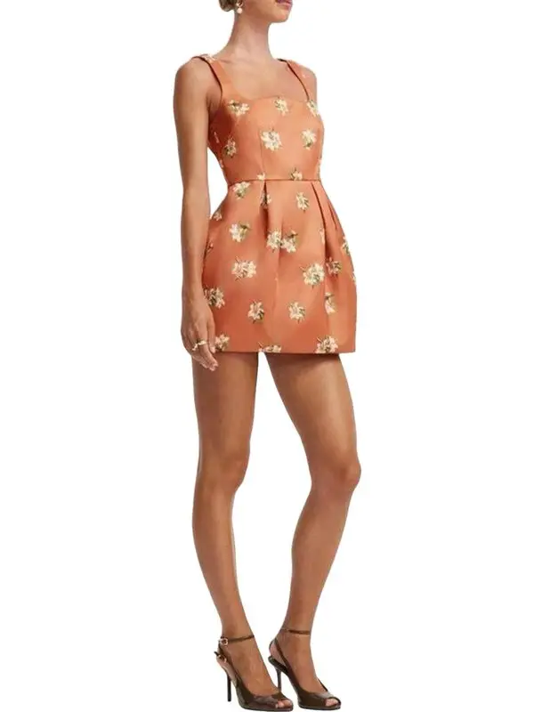 LEO LIN Piper Pleated Floral-print Mini Dress - Lily Print