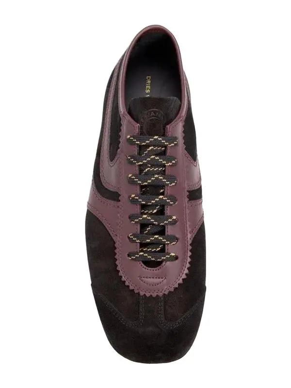Dries Van Noten Apos;s Mosaicon T-toe Suede Low-top Sneakers - Black