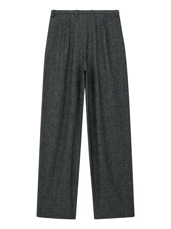 Emporio Armani Plaid Pleated Wide-leg Trousers - Multi