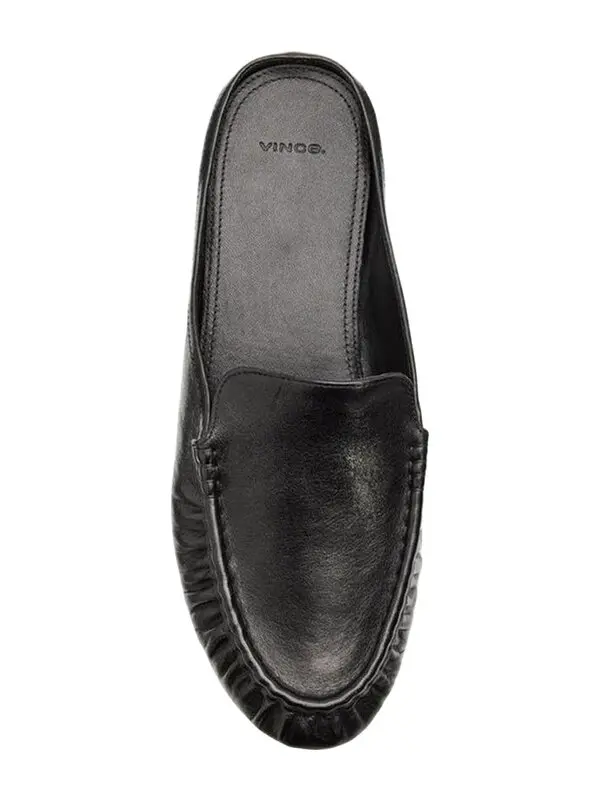 Vince Tevin Leather Loafer Mules - Black