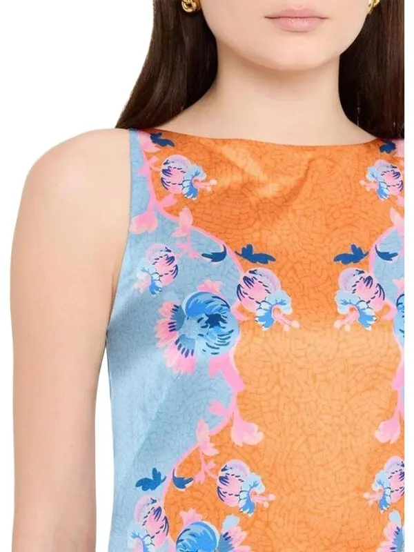 Saloni Alba-b Printed Silk-blend Shift Dress - Saffier Sunset