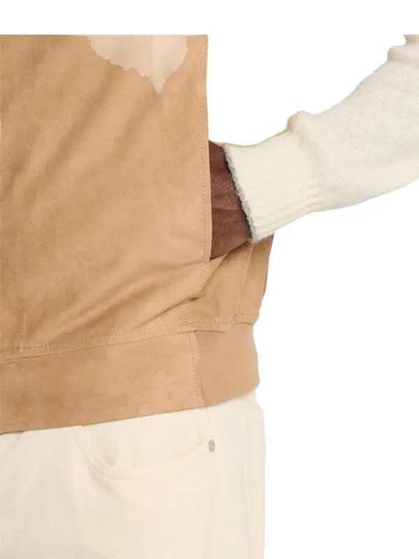 Brunello Cucinelli Apos;s Hooded Full-zip Leather Vest - Camel