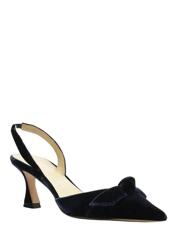 ALEXANDRE BIRMAN 60mm Clarita Bell Velvet Slingback Pumps - Blue Notte