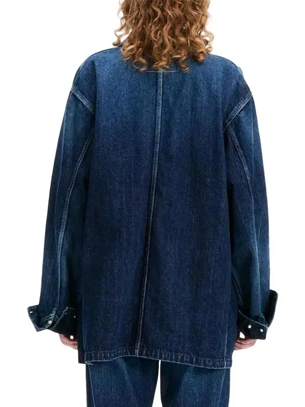 VOWELS Apos;s Oversized Denim Chore Jacket - Bleached