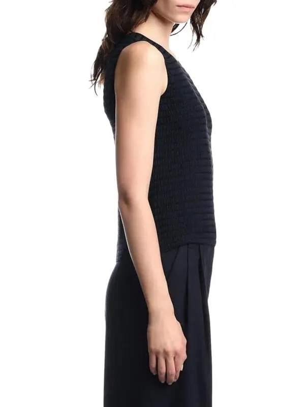 Emporio Armani Textured Jacquard Jersey Tank Top - Multi