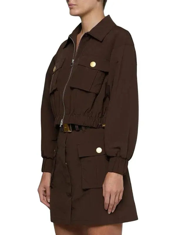 L & APOS;AGENCE Kade Cargo Pocket Windbreaker Jacket - Dark Java
