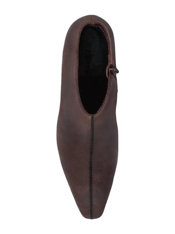 Bernardo 50mm Everett Leather Ankle Booties - Dark Choco