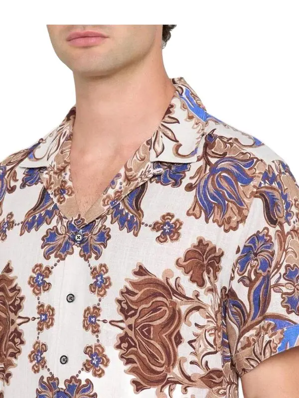 Robert Graham Apos;s Dunbridge Printed Cotton-linen Camp Shirt - Multi