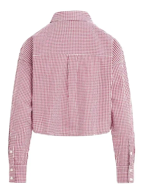 FAVORITE DAUGHTER The Crop Ex-boyfriend Gingham Shirt - Raspberry/