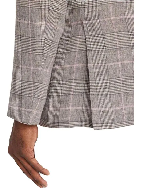 Boglioli Apos;s Glen Plaid Linen Single-breasted Jacket - Grey