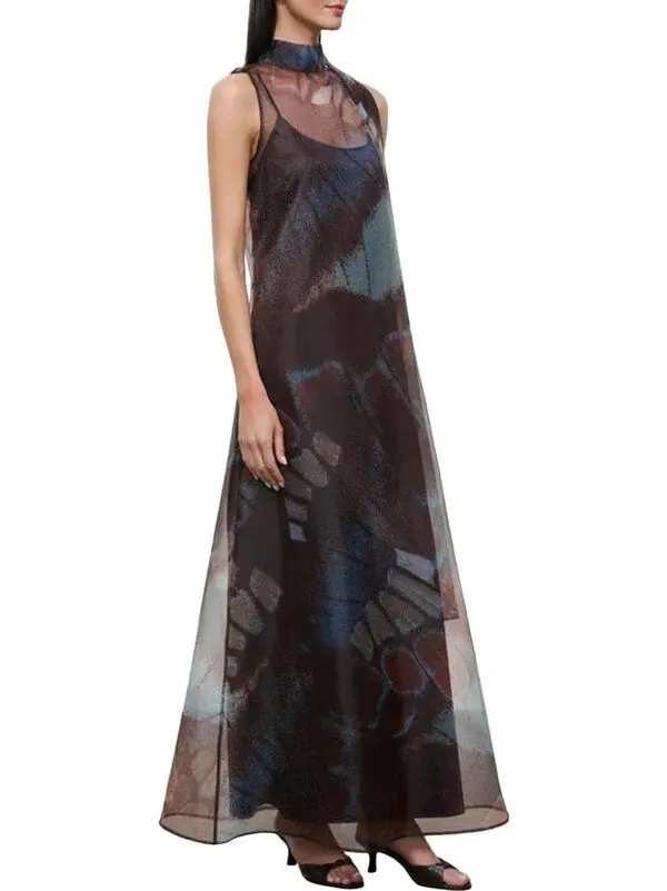 Staud Albee Tie-neck Maxi Dress - Butterfly