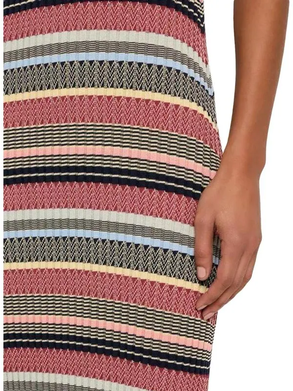 Max Mara Sleeveless Jacquard Knit Bodycon Midi Dress - Multicolou