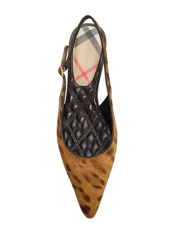 Burberry 55mm Leopard Calf Hair Slingback Pumps - Leopard/ B
