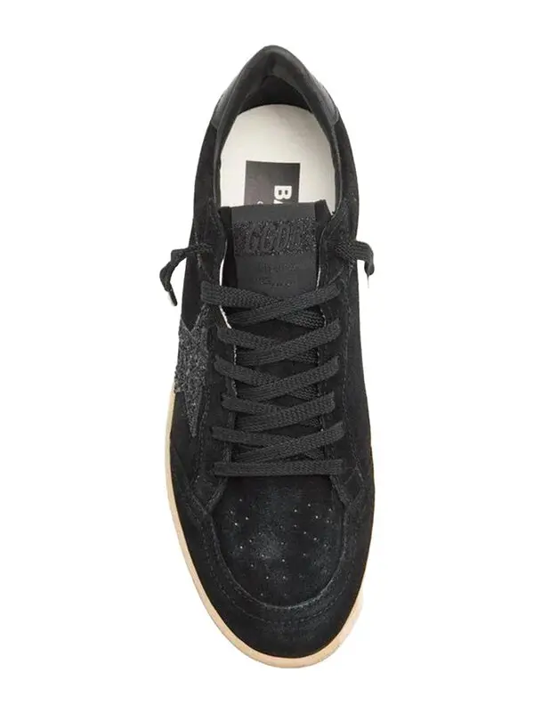 GOLDEN GOOSE Ball Star Suede Glitter Low-top Sneakers - Black/silv